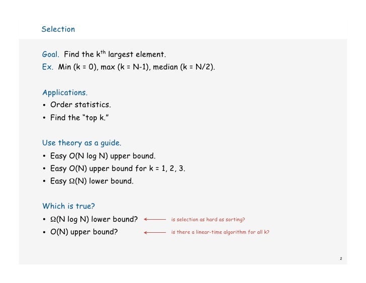 Advanced Topics Sorting