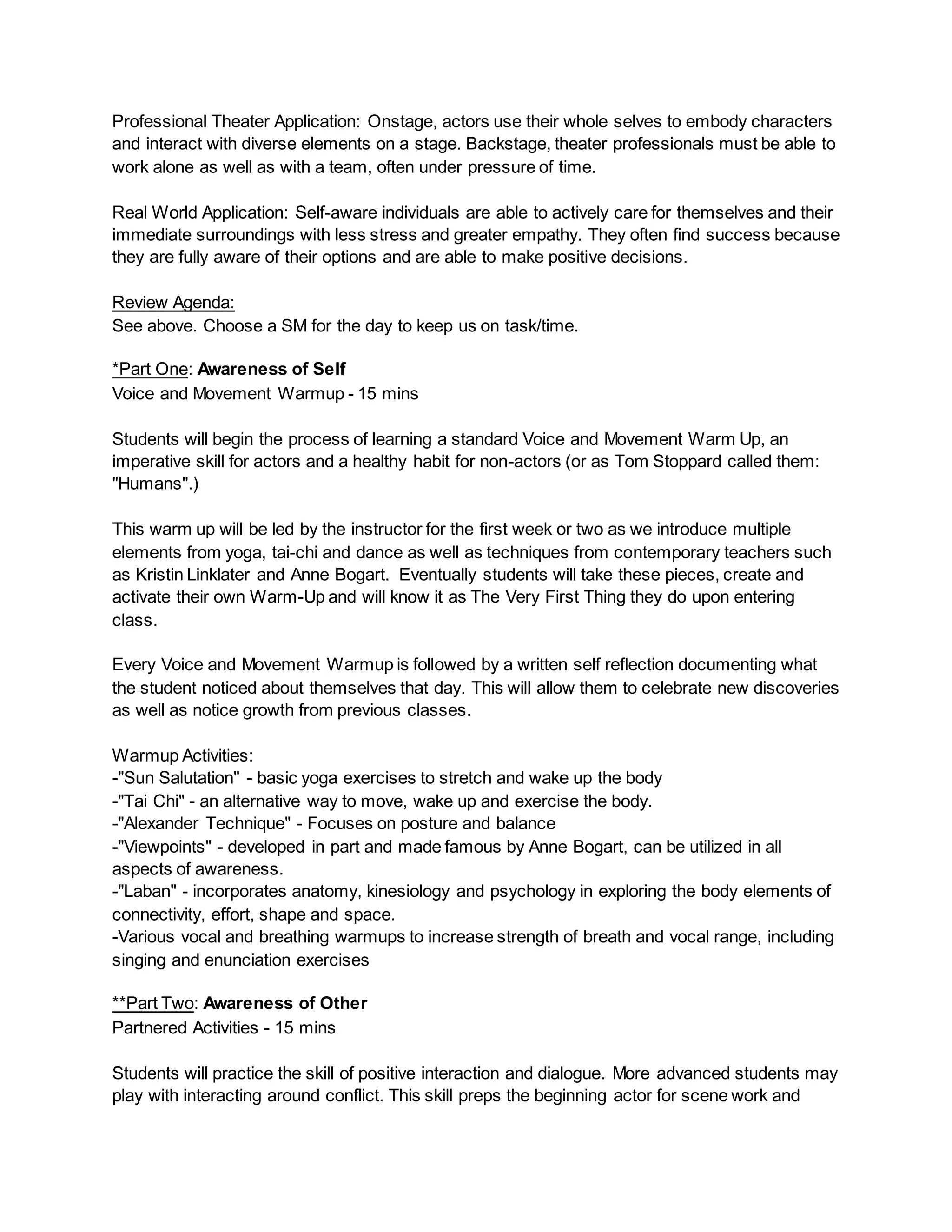 Drama1LessonPlan | DOCX | Theater | Fine Art