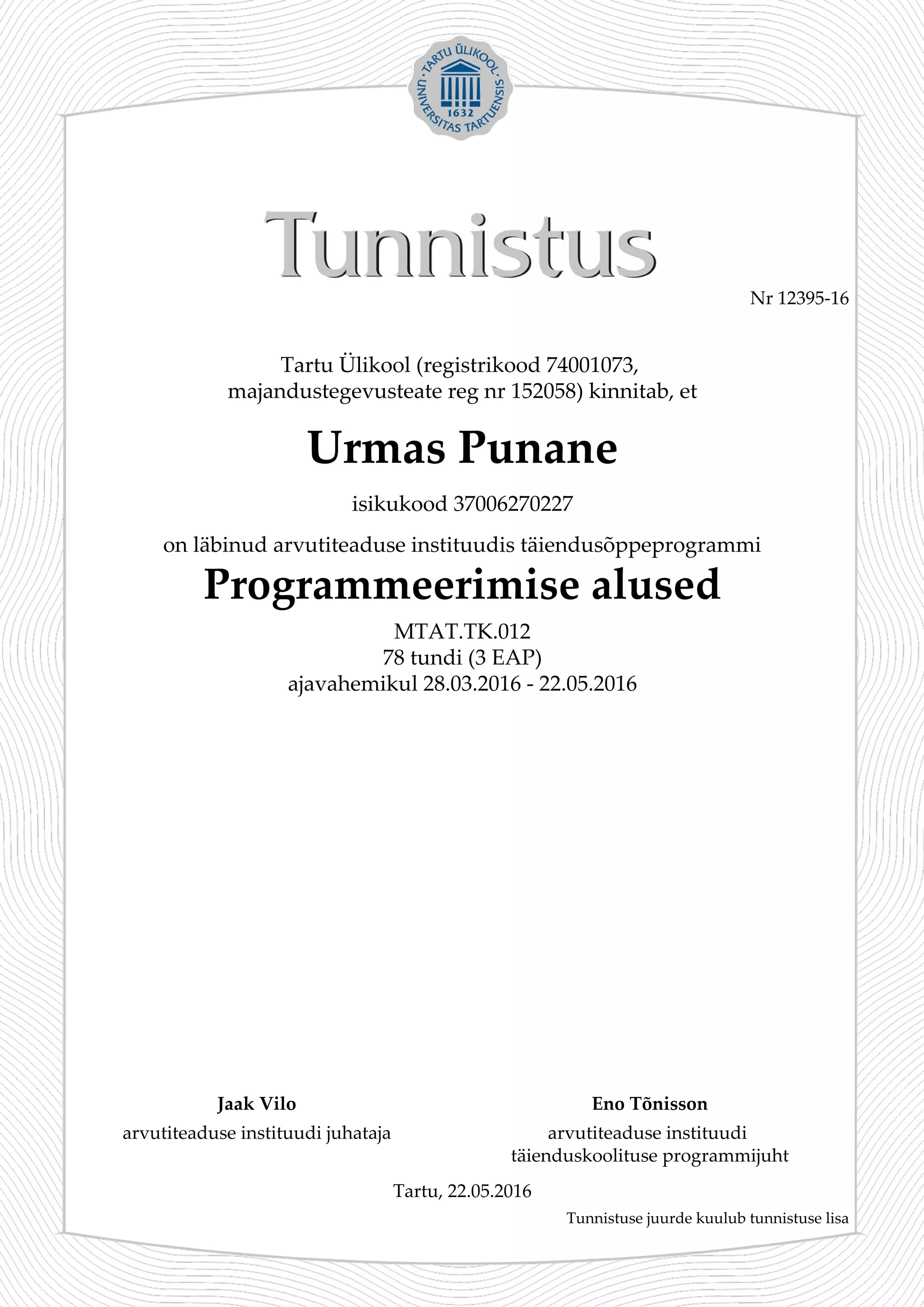 Urmas_Punane_tunnistus | PDF