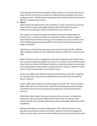 Laporan installasi debian text | PDF