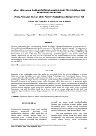 UU Perlindungan dan Pemberdayaan Petani | PDF