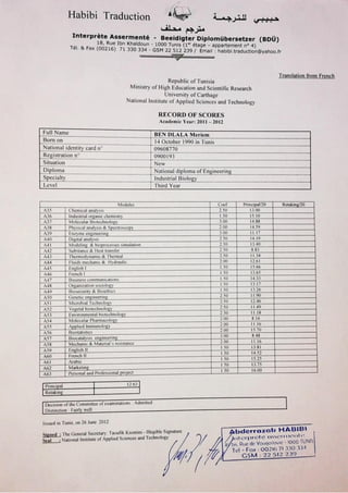 Transcript of records (BIO3) | PDF