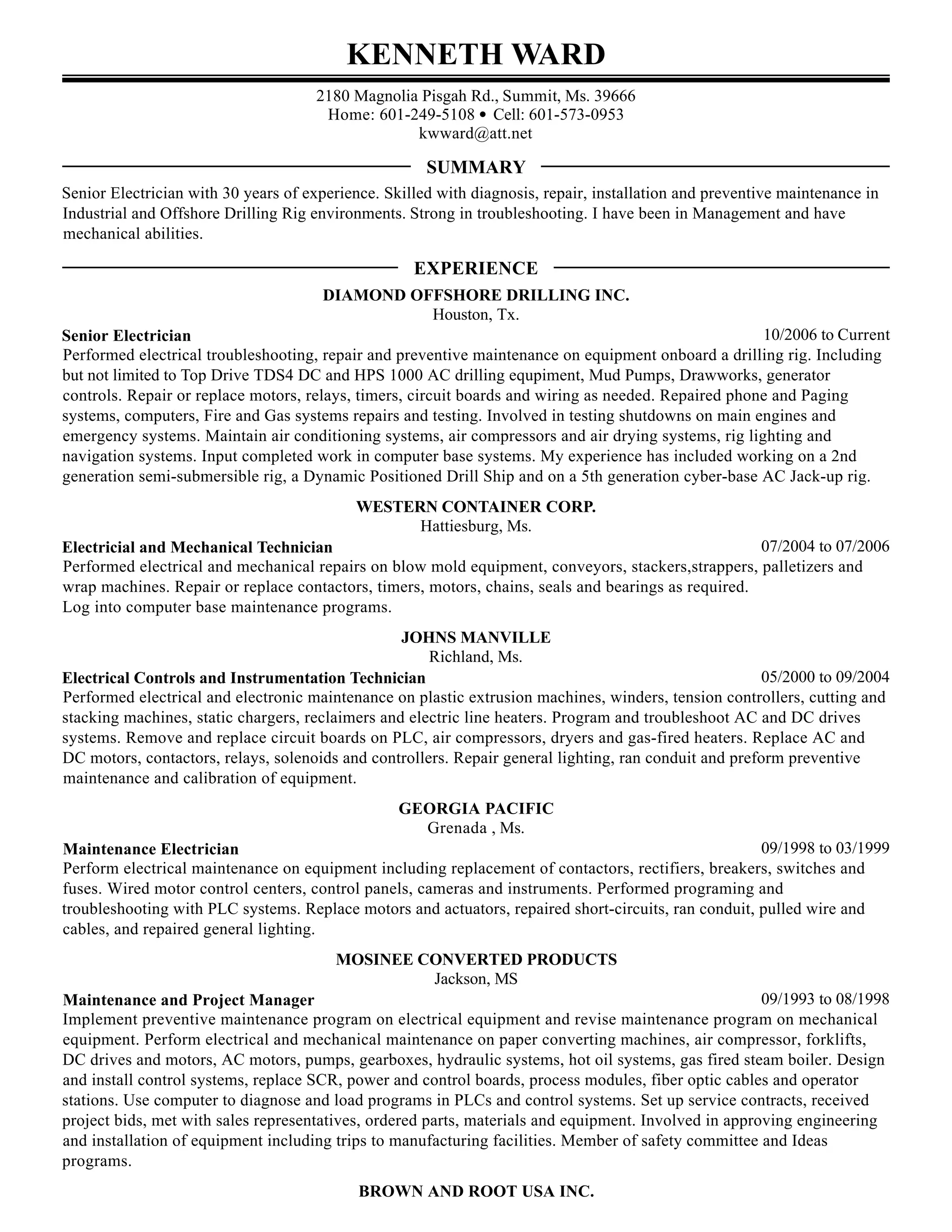 Kenneth Ward Resume AA2 | PDF | Auto Repair | Automotive