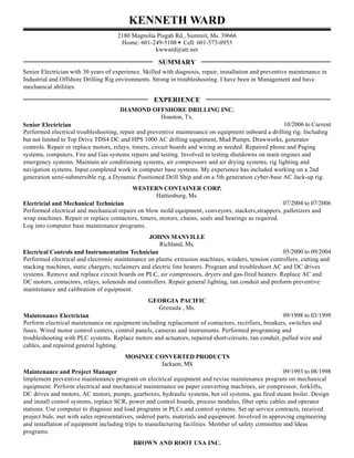 Kenneth Ward Resume AA2 | PDF | Auto Repair | Automotive