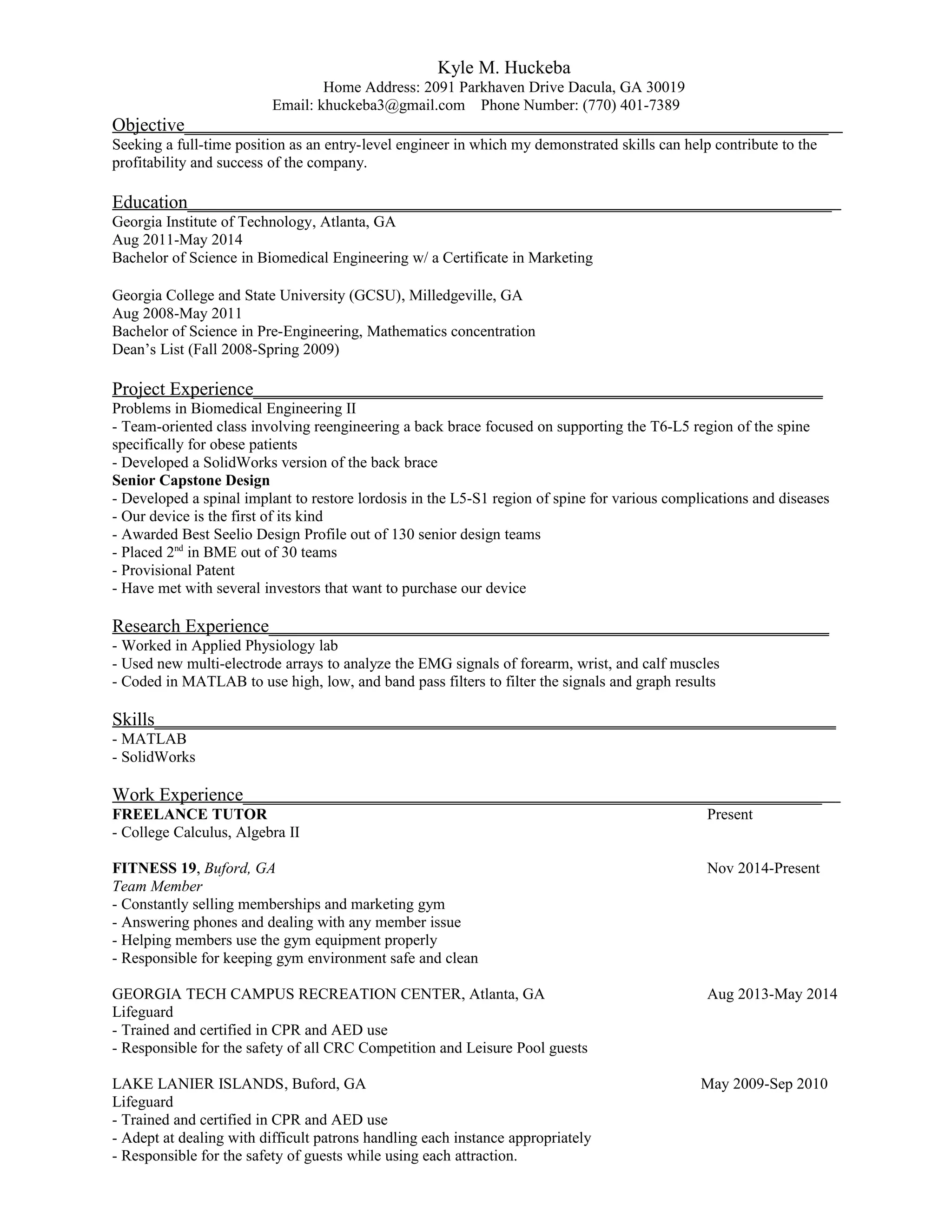 Kyle Huckeba Final Resume Nov 14 | PDF