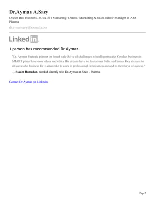 Dr.Ayman linkedin 2015 | PDF