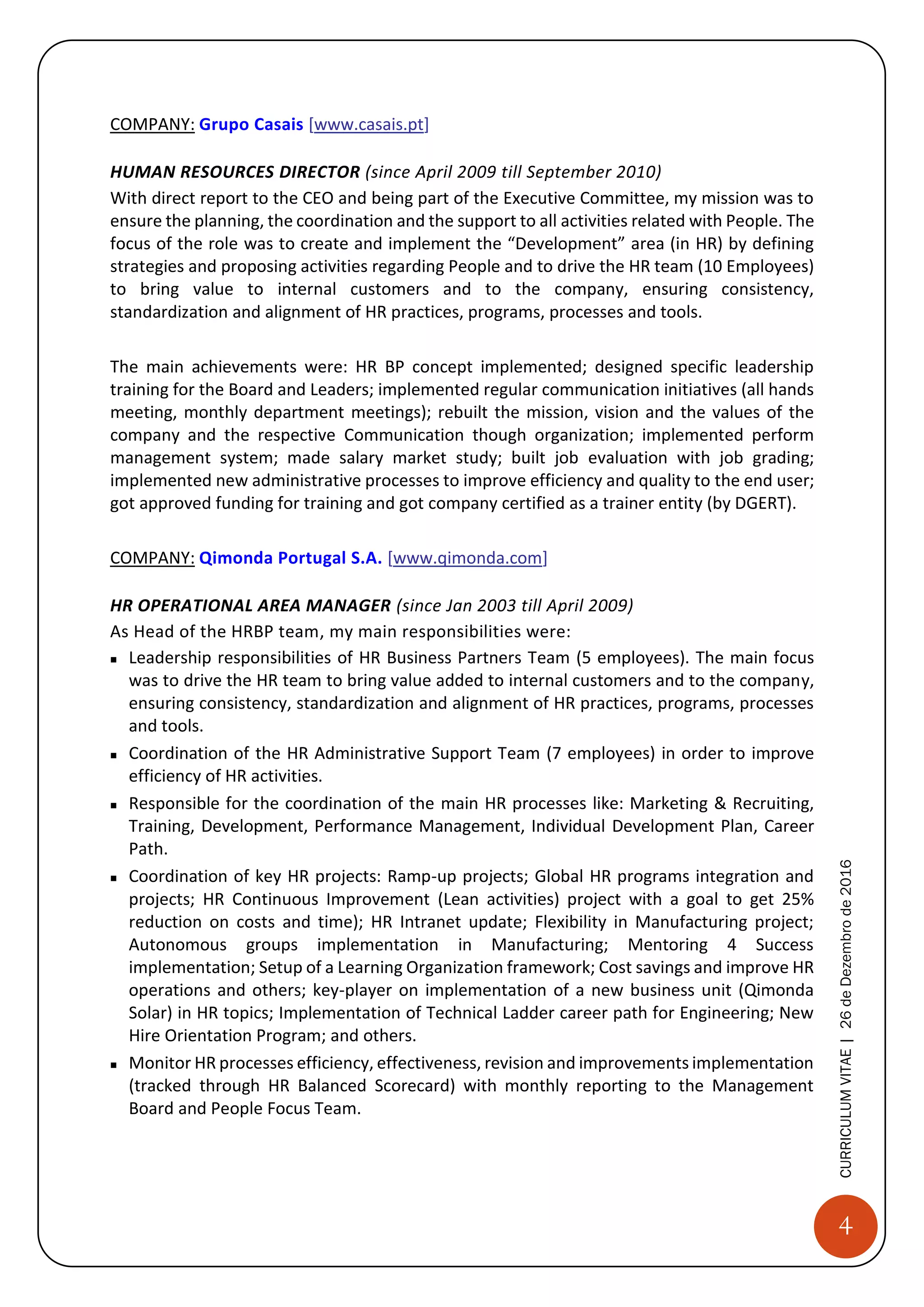 CURRICULUM VITAE - Rui Soares - Profissional ENG | PDF