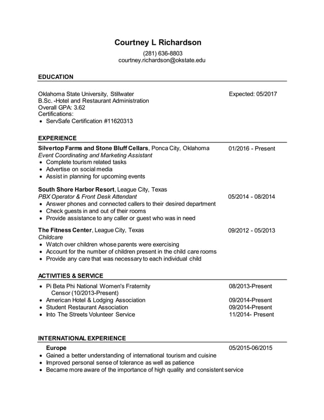 Courtney Richardson Resume | PDF