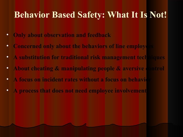 Behavior Based Safety | PPT | Medical Health