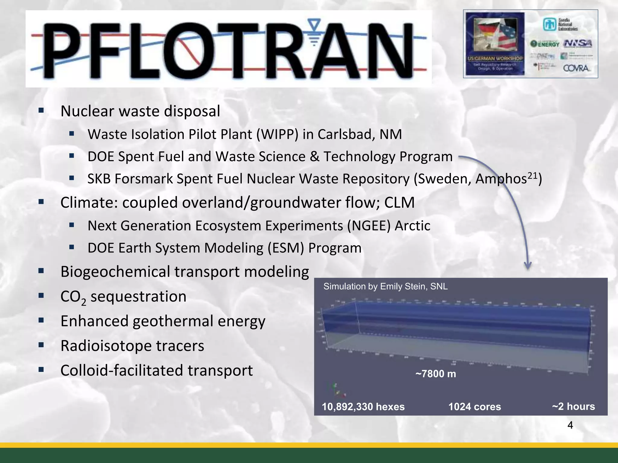 06b PFLOTRAN-RepoTREND Code Inter-comparison: Inter-comparison Plan & First PFLOTRAN Results | PPT