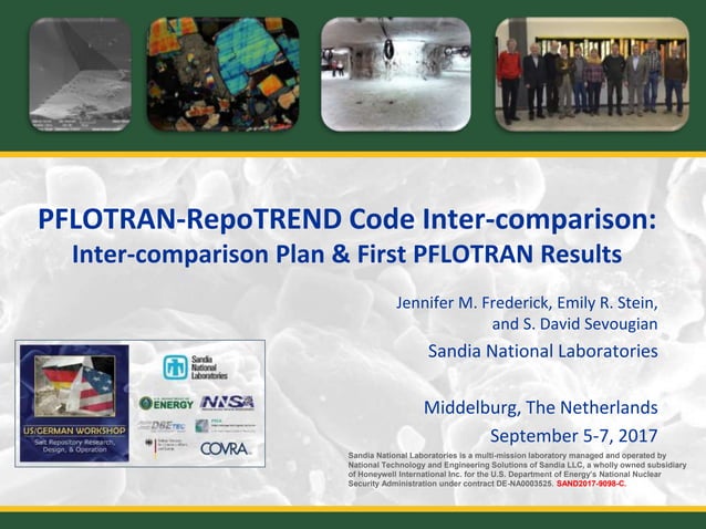 06b PFLOTRAN-RepoTREND Code Inter-comparison: Inter-comparison Plan & First PFLOTRAN Results | PPT