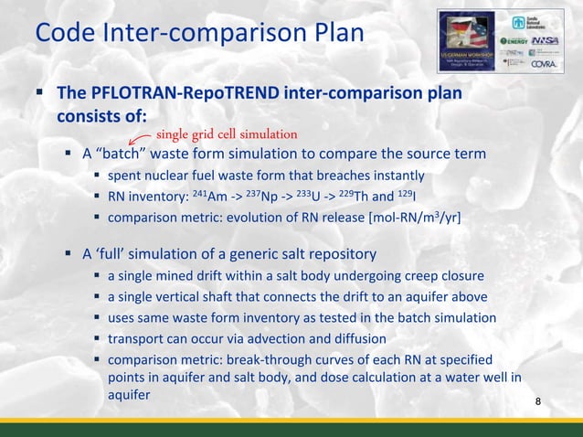 06b PFLOTRAN-RepoTREND Code Inter-comparison: Inter-comparison Plan & First PFLOTRAN Results | PPT
