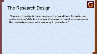 Meaning of Research Design and Need for Research Design, Types of ...