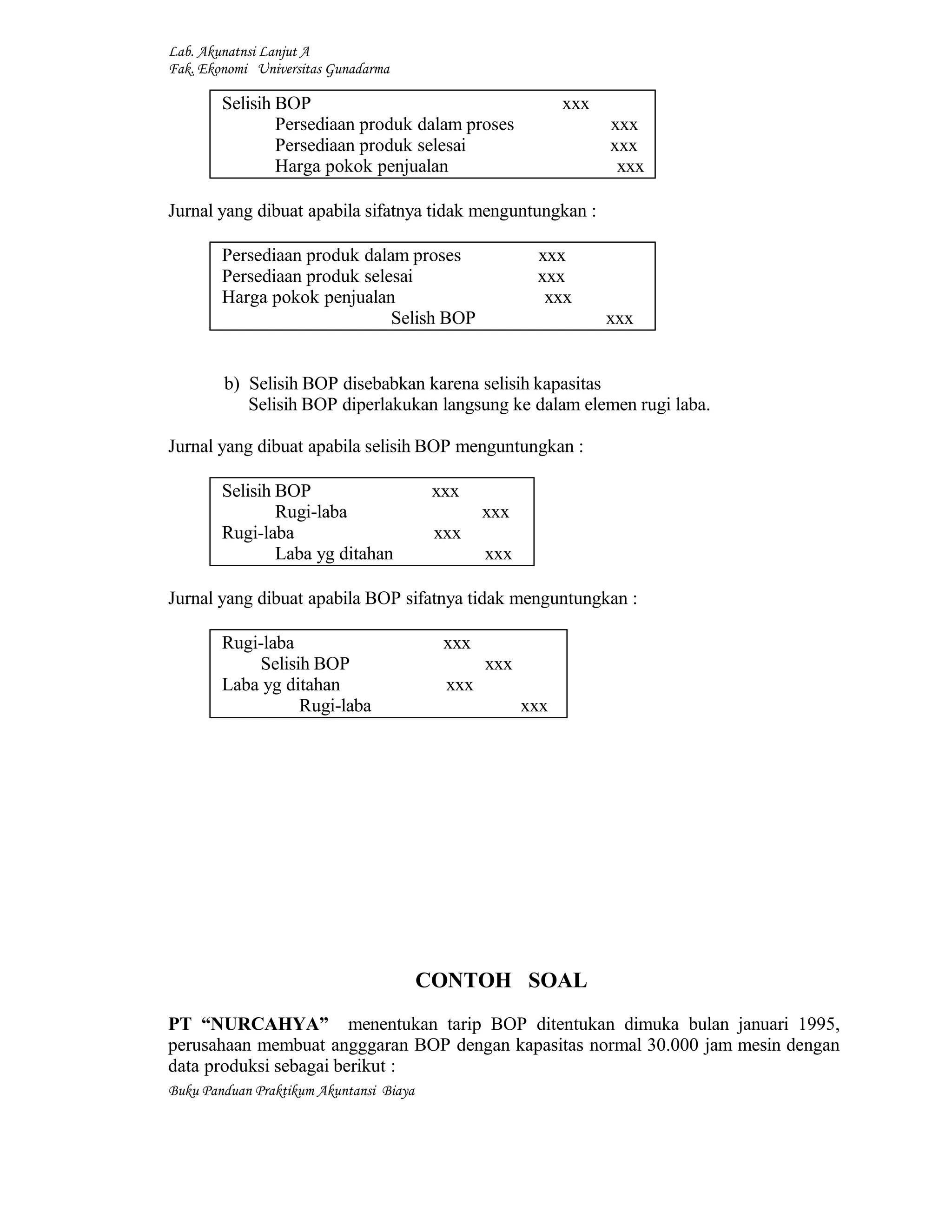 Biaya Overhead Pabrik | DOC