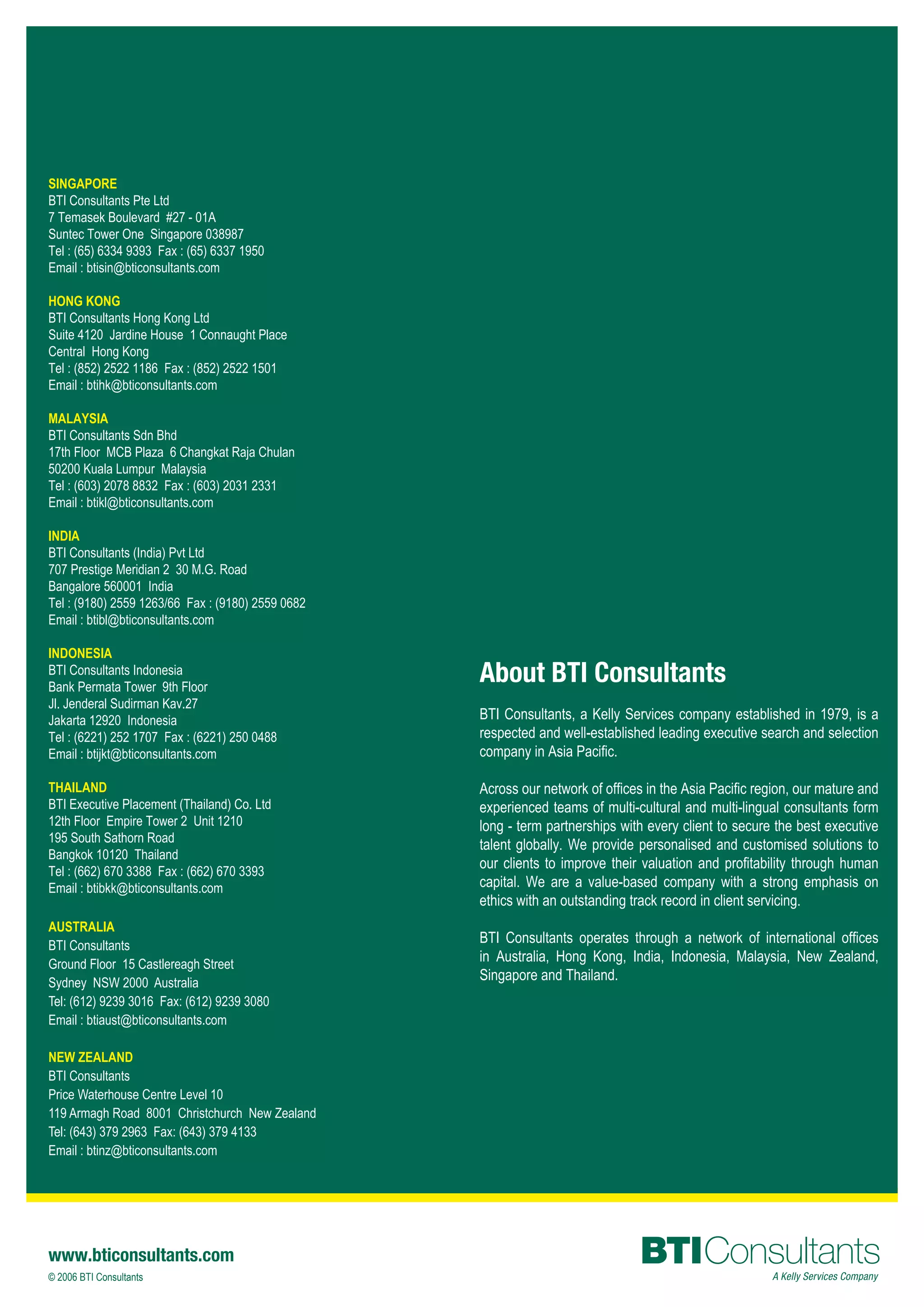 bti asia salary guide | PDF