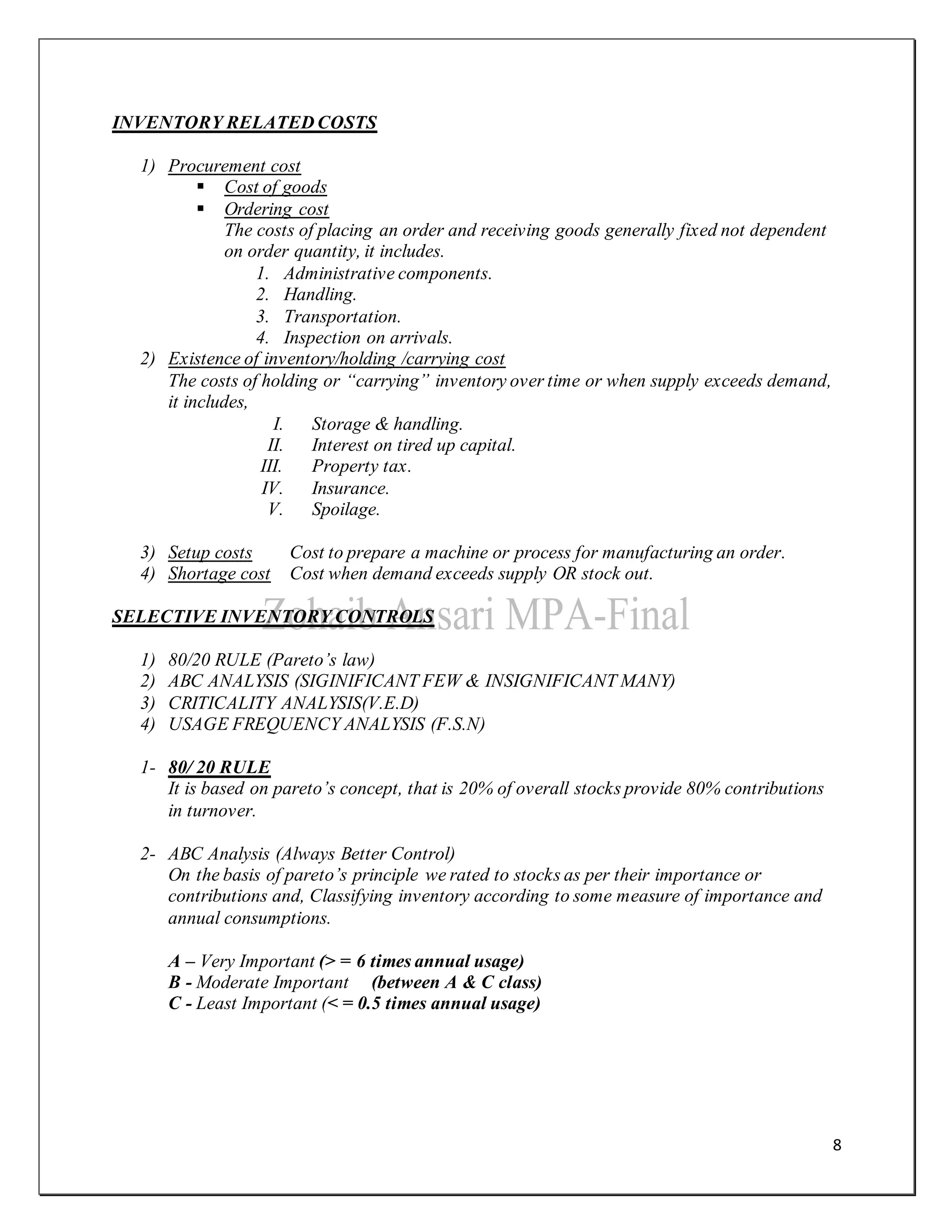 PROCUREMENT & INVENTORY MANAGEMENT | DOCX