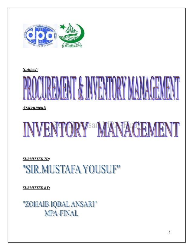 PROCUREMENT & INVENTORY MANAGEMENT | DOCX | Logistics | Business