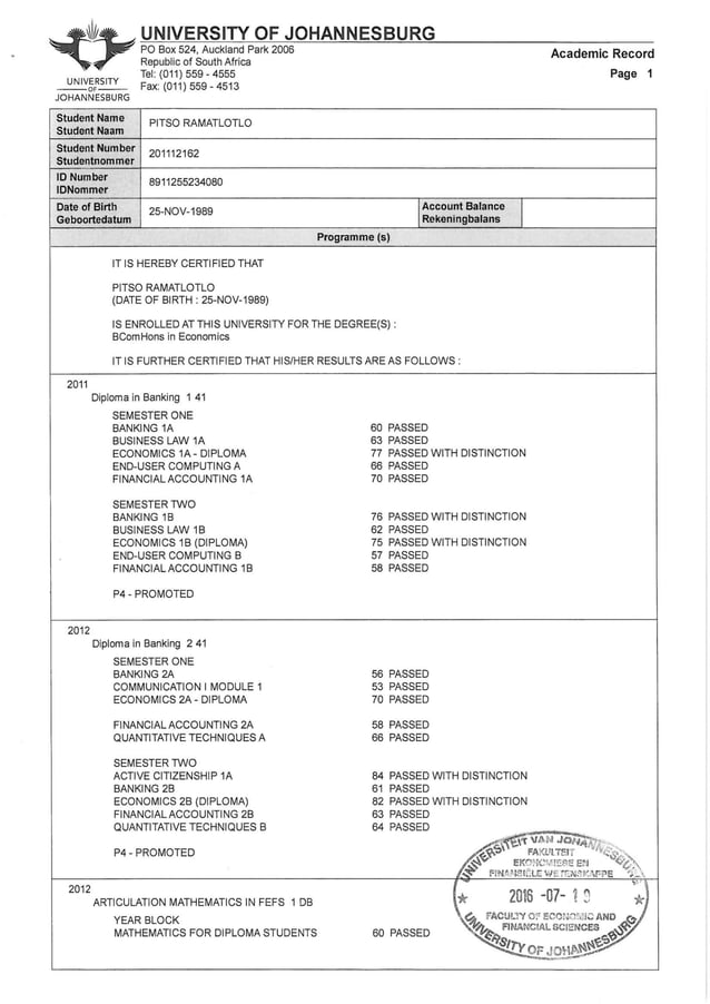 Academic record 2 | PDF