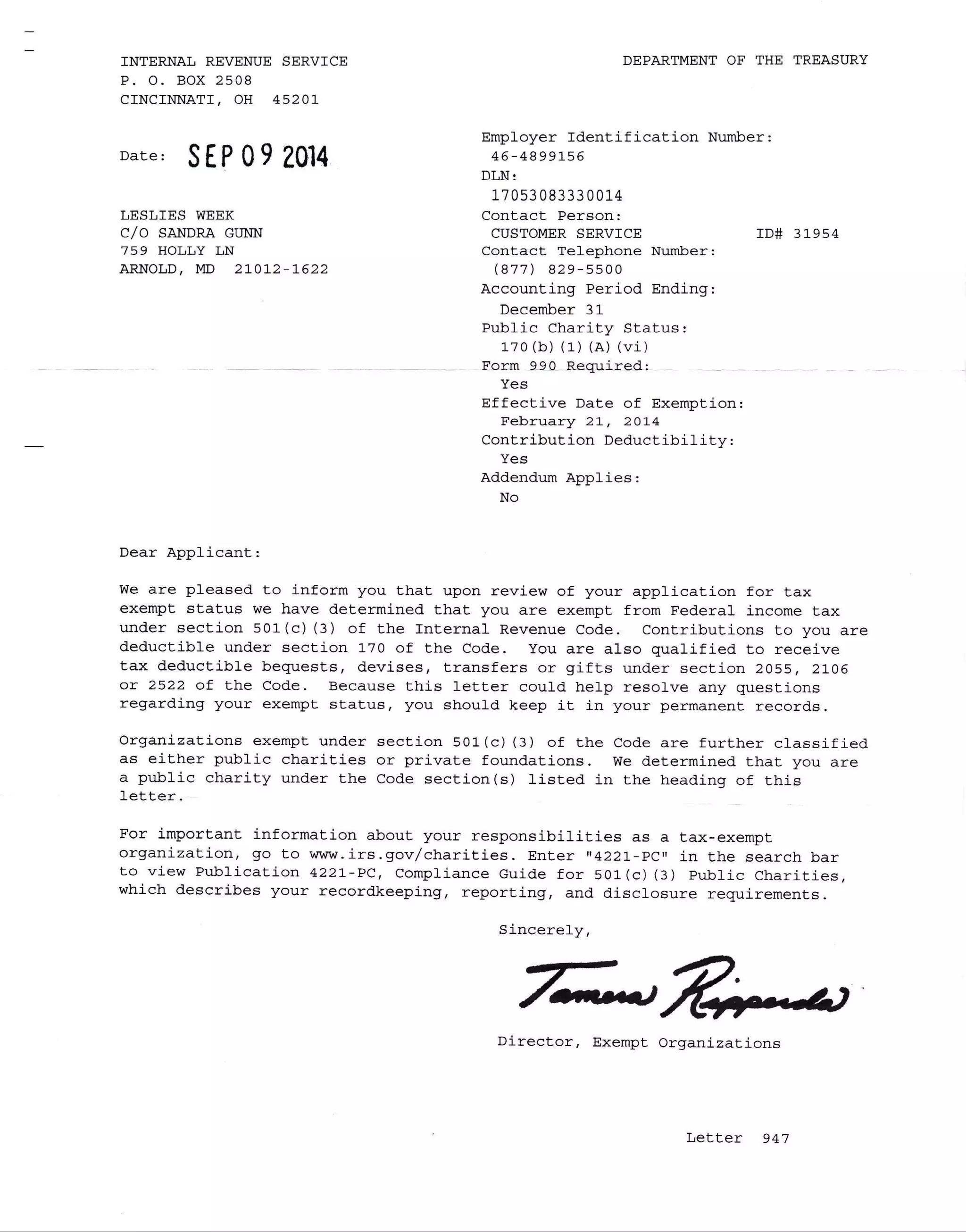 IRS Letter of Determination | PDF