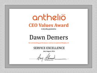 CEO Award Cert. (Dawn Bevels) | PPTX