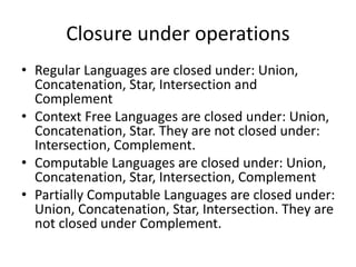 Chomsky classification for types of grammars | PPT