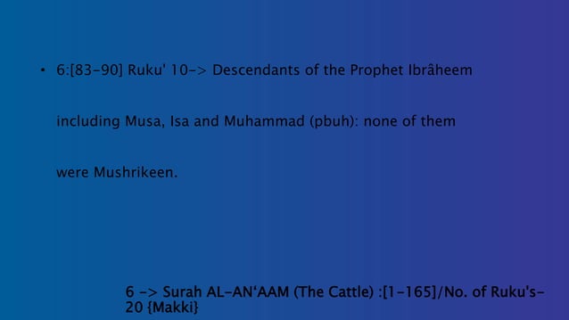 06 contents of surah al an'aam | PPT