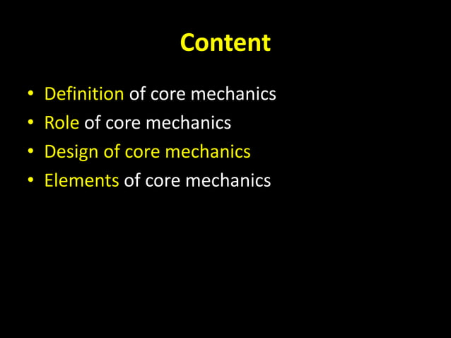 Core Mechanics | PPTX