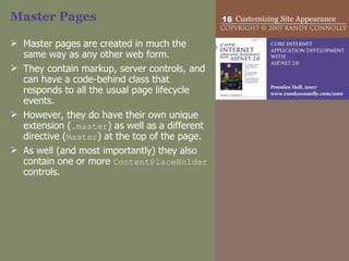 ASP.NET 06 - Customizing Your Sites Appearance | PPT