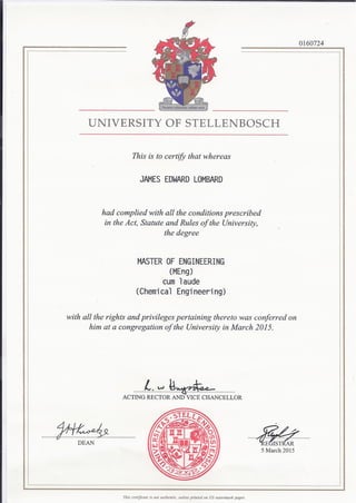 Master's degree certificate | PDF