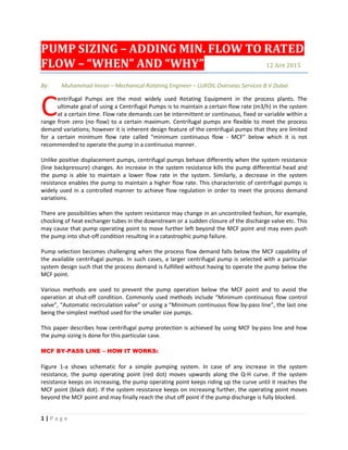 Pump Sizing - Adding Minimum flow to Rated Flow, WHEN & WHY | PDF