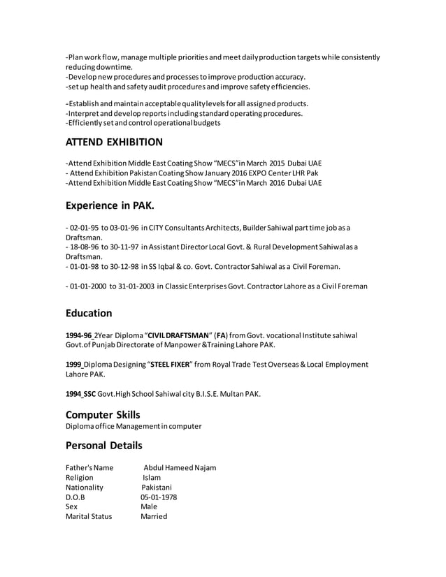 ASIF HAMEED cv1 | PDF