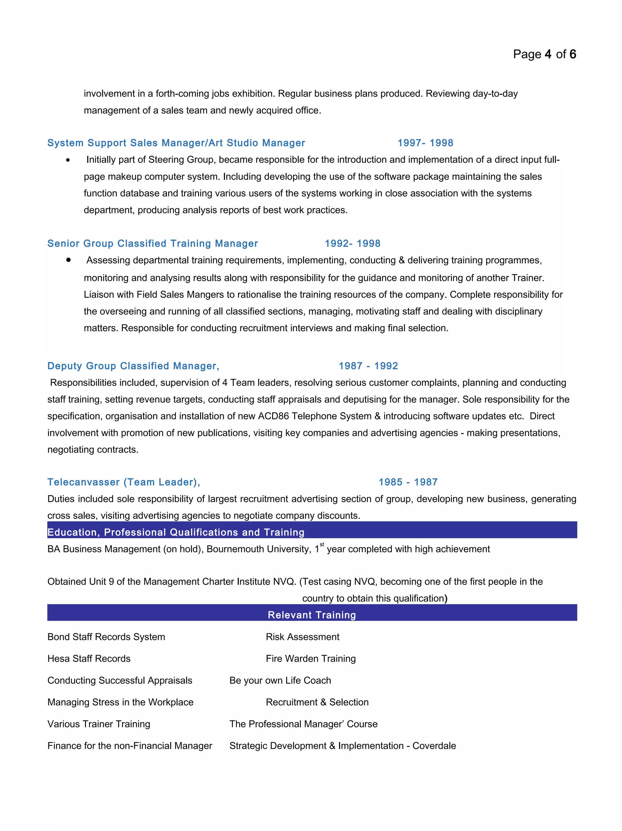 Sally-Ann Green CV BU | PDF