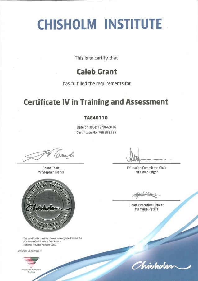 Cert IV in TAE 2016 smaller | PDF