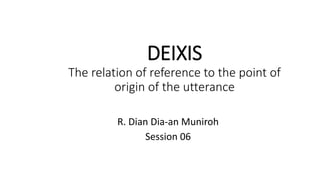 Deixis in Semantic and Pragmatics Language | PPT