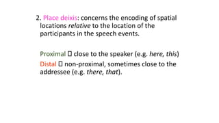 Deixis in Semantic and Pragmatics Language | PPT