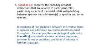 Deixis in Semantic and Pragmatics Language | PPT