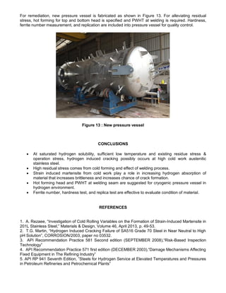 HIC Investigation on High Cold Work Vessel | PDF