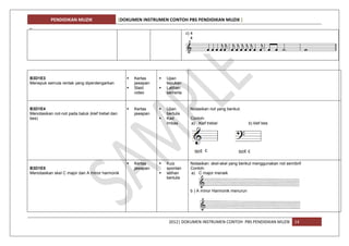 Muzik KBSM Ting.1_Dokumen Instrumen Contoh PBS | PDF