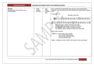 Muzik KBSM Ting.1_Dokumen Instrumen Contoh PBS | PDF