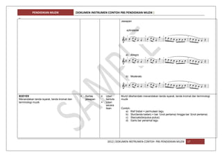 Muzik KBSM Ting.1_Dokumen Instrumen Contoh PBS | PDF