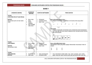 Muzik KBSM Ting.1_Dokumen Instrumen Contoh PBS | PDF