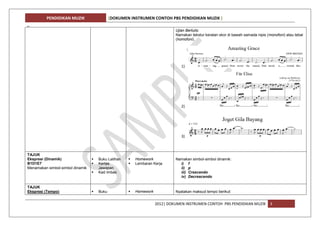 Muzik KBSM Ting.1_Dokumen Instrumen Contoh PBS | PDF