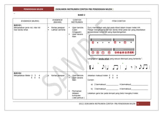 Muzik KBSM Ting.1_Dokumen Instrumen Contoh PBS | PDF