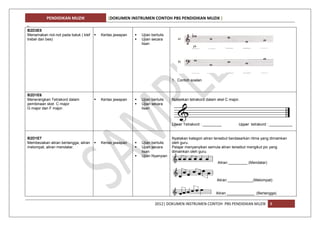 Muzik KBSM Ting.1_Dokumen Instrumen Contoh PBS | PDF