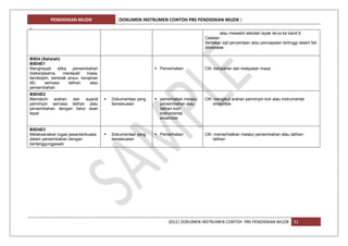 Muzik KBSM Ting.1_Dokumen Instrumen Contoh PBS | PPT