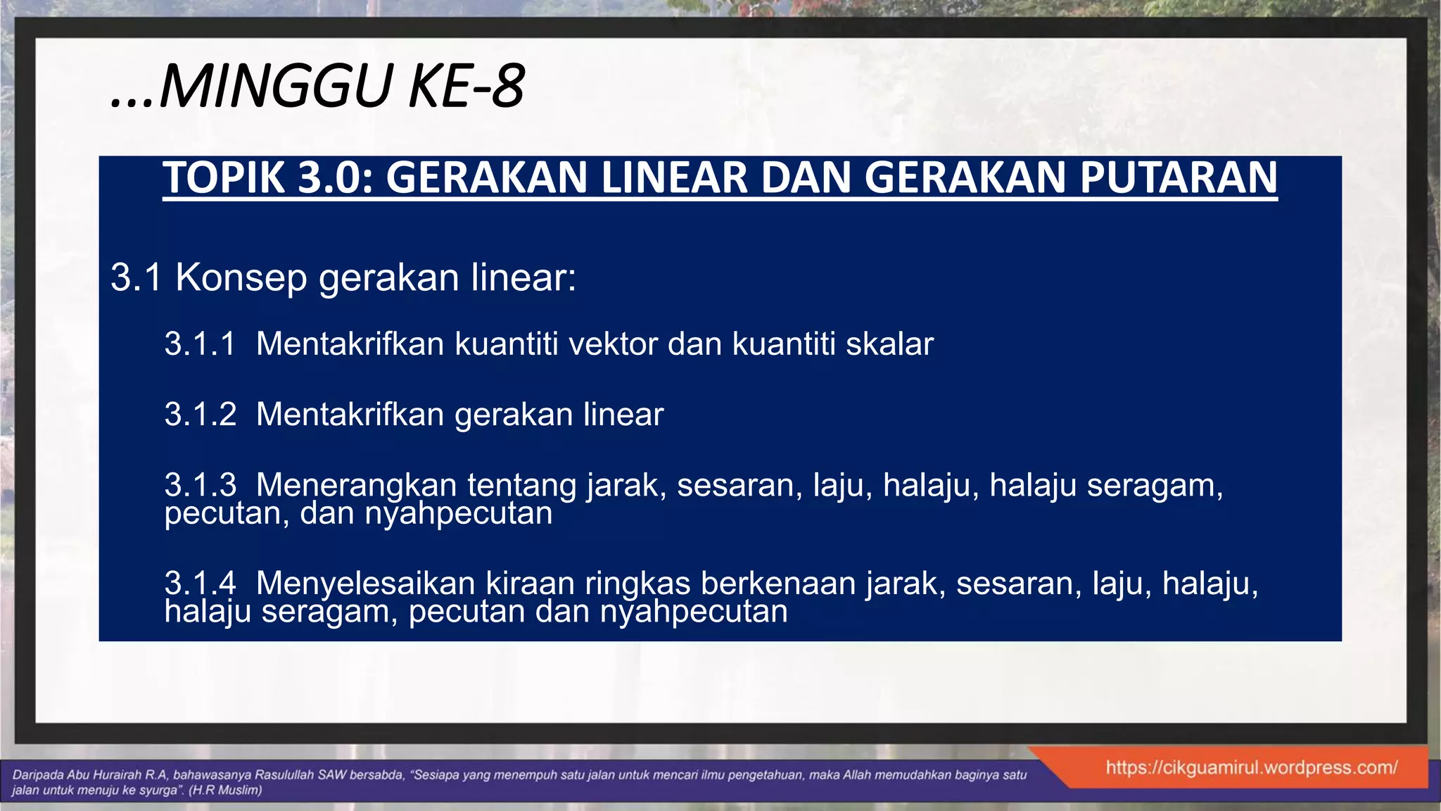 Dsm1021 sains1 Gerakanlinear | PDF