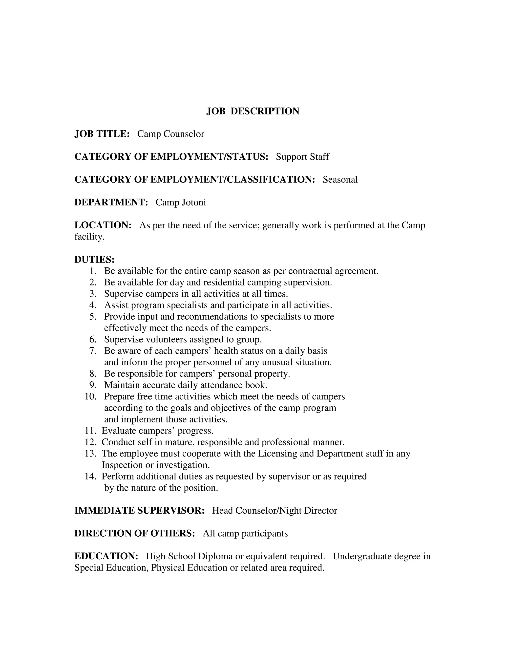 Camp-Counselor 2 12 | PDF