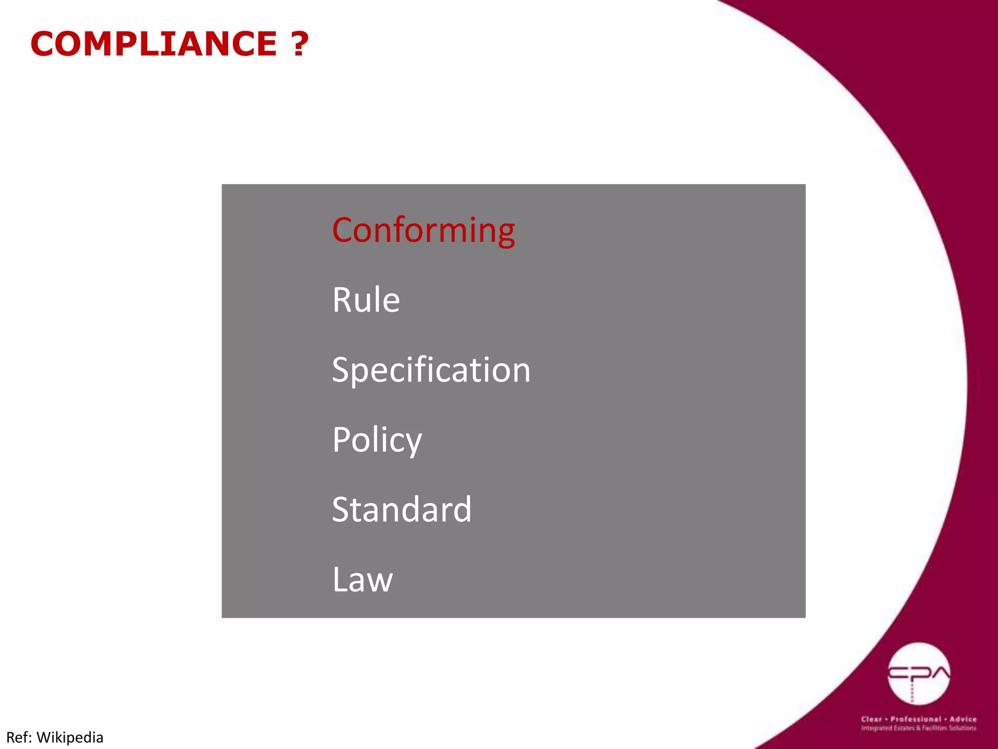 PM Compliance | PPTX | Business | Business and Finance