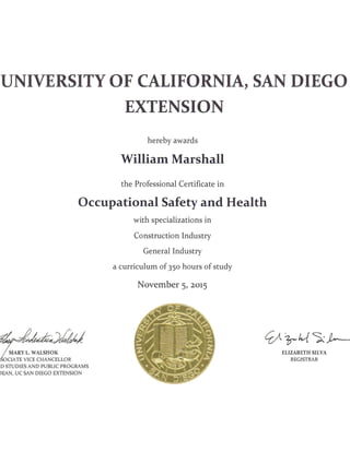 UCSD Professional Certificate in Safety and Health.pdf 02 | PDF