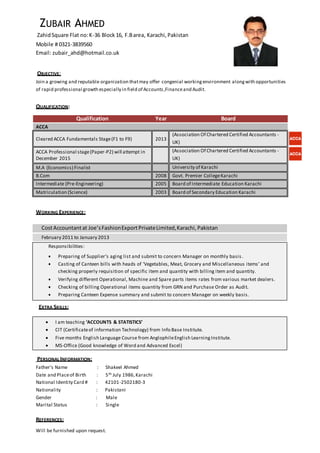 Zubair CV | DOCX